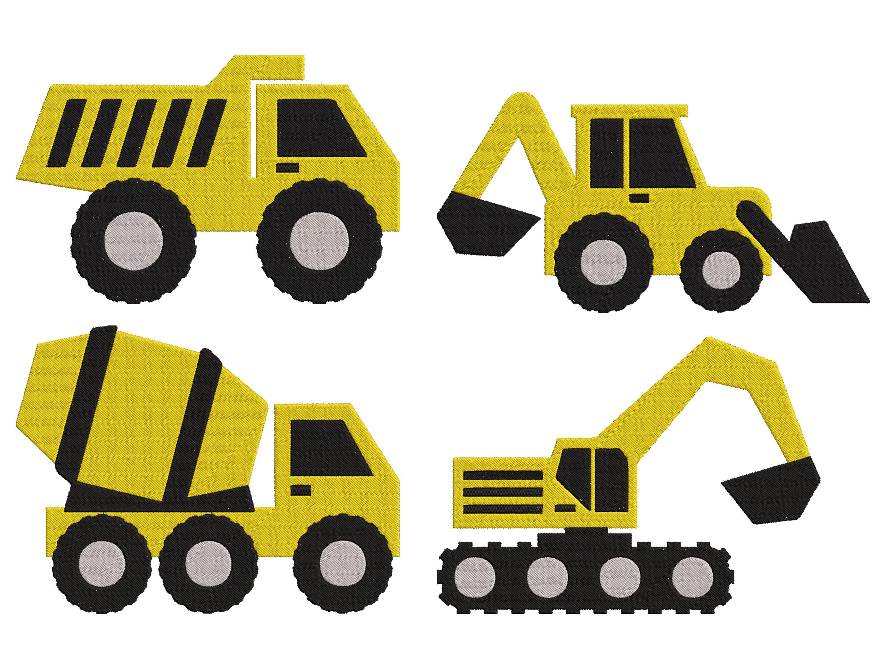Construction Vehicles Machine Embroidery Design - Dump Truck Embroidery ...