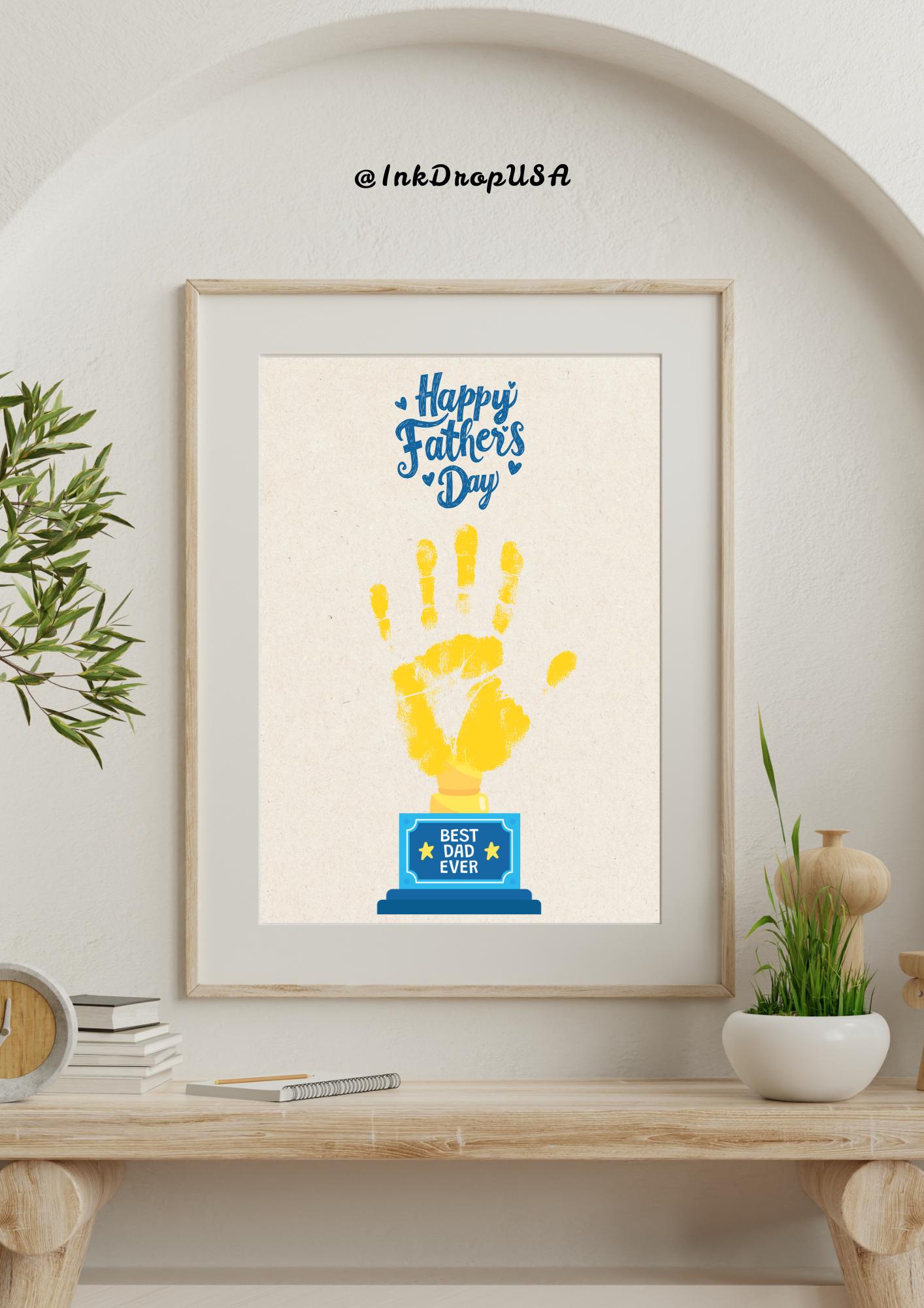 Father’s Day Handprint Art | Best Dad Ever Trophy | Kids DIY Gift ...
