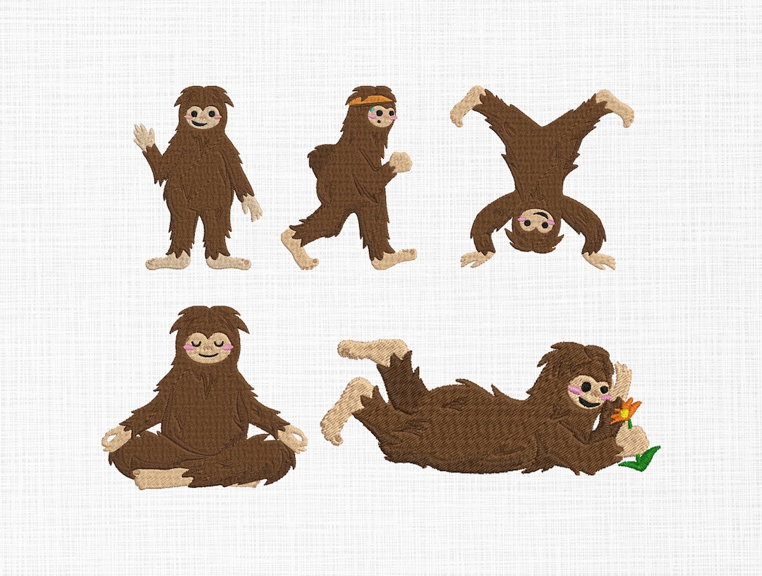 Sasquatch Machine Embroidery Design, Bigfoot Embroidery Design, Walking ...