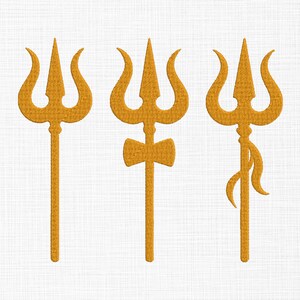 Tridents Embroidery Design, Trishul Set Embroidery Design, Lord Shive ...