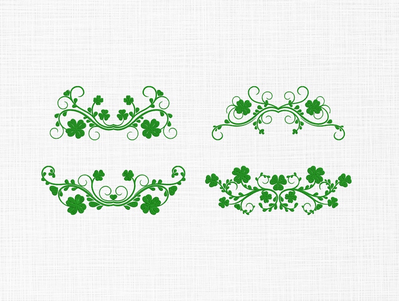 Lucky Shamrock Border Embroidery Design, Clover Border, Machine ...