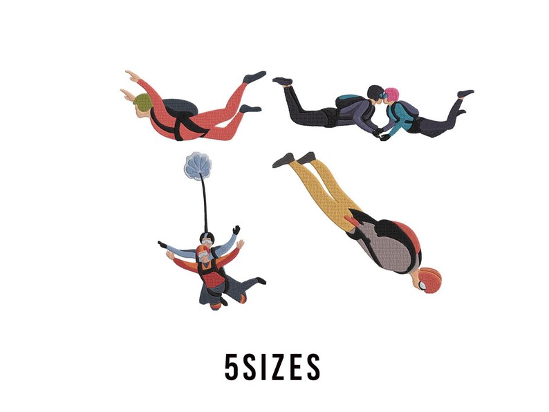 Mini Skydiving Embroidery Designs, Thrilling and Dynamic Skydiving ...