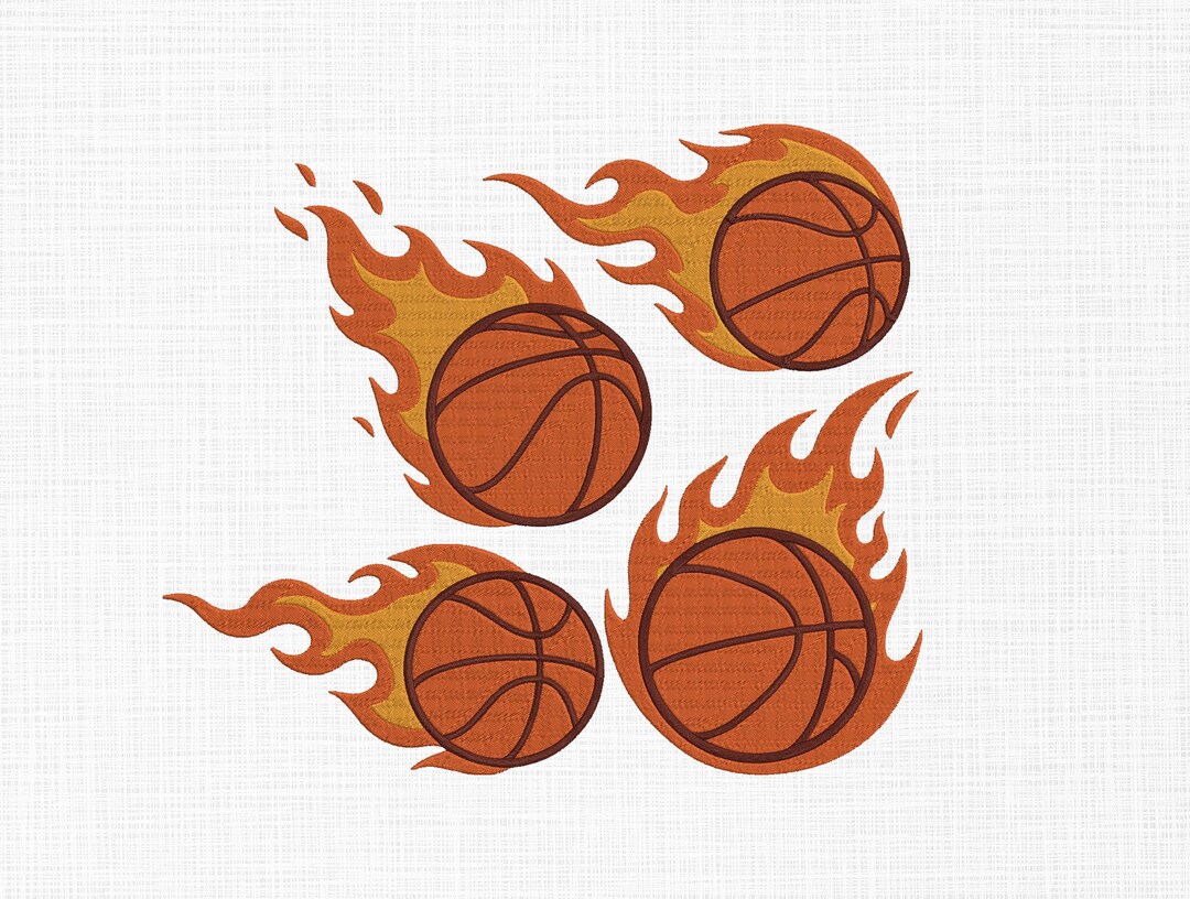 Flame Basketball Embroidery Designs - Basketball on Fire Design Files ...