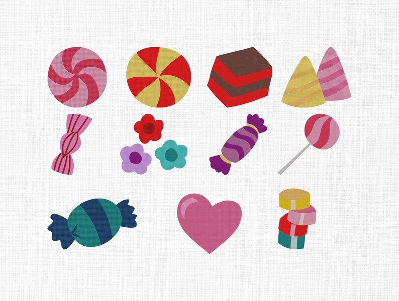Candies Set Embroidery Design, Candy Embroidery Design, Sweet Candies ...
