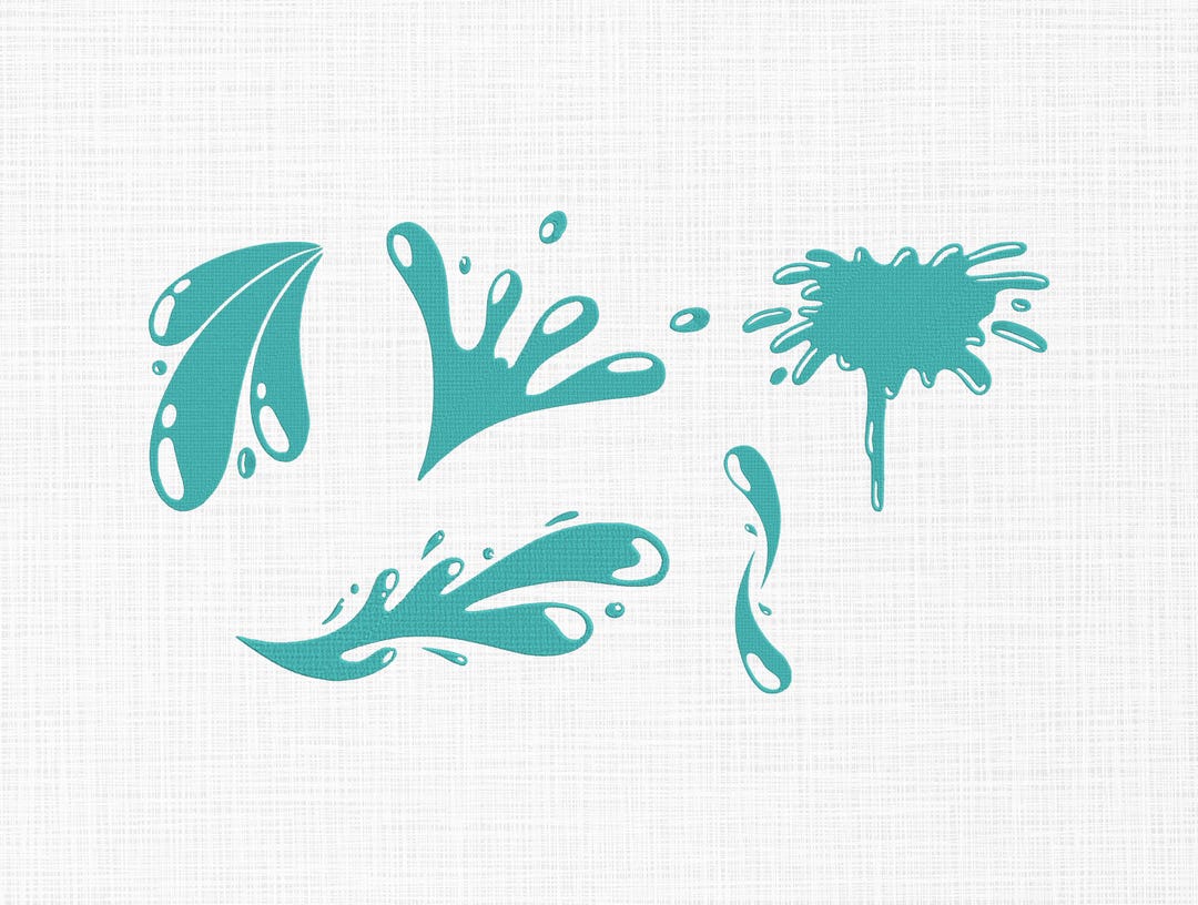 Water Drops Embroidery Design, Water Splash Embroidery Files, Rain ...