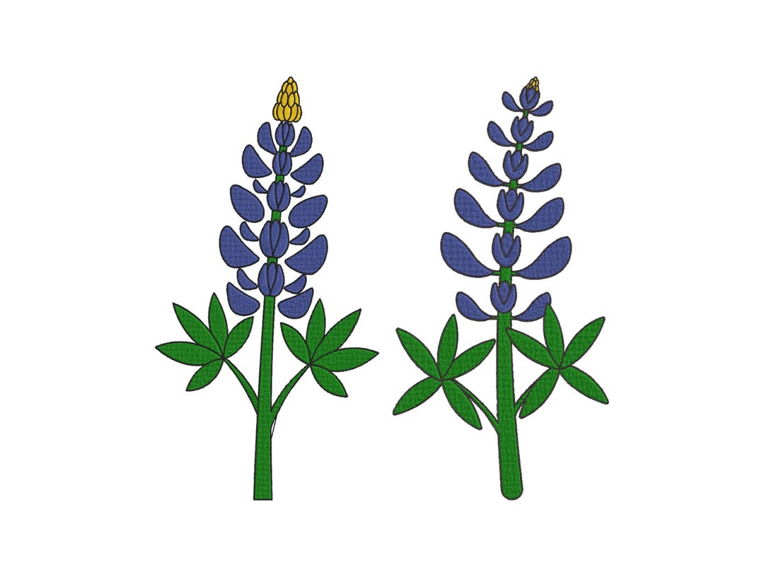 Bluebonnet Embroidery Design, Texas Flower State Embroidery File ...