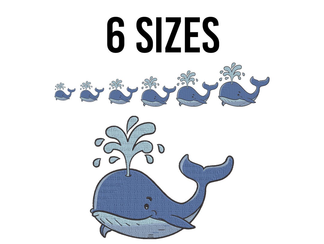 Whale Embroidery Design -cute Baby Smiley Whale Embroidery Files-whale ...