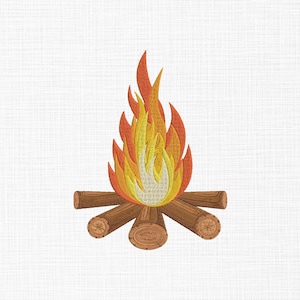 Bon Fire Embroidery Design - Camp Fire Embroidery Design - Bonfire ...