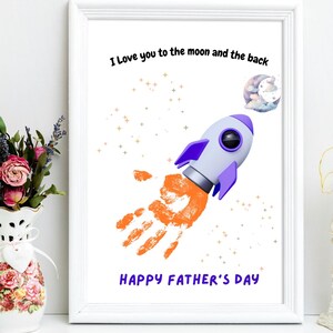 Father’s Day Handprint Art | I Love You to the Moon and Back | DIY Kids ...