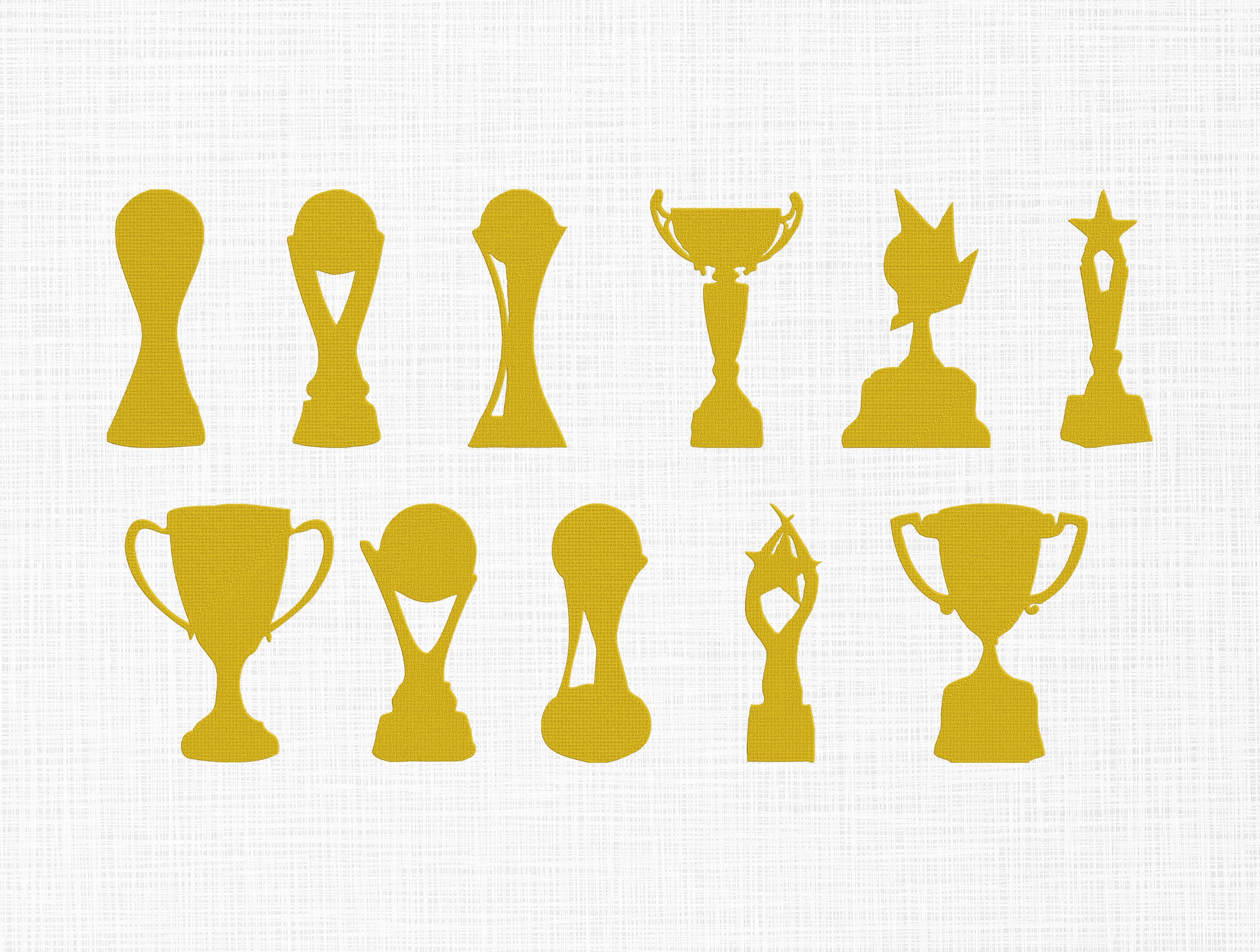 Award Trophy Cup Embroidery, Mini Trophy Silhouette Embroidery, Sport ...
