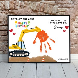 Birthday Handprint Art, I Totally Dig You, Kids Baby Toddler Keepsake ...