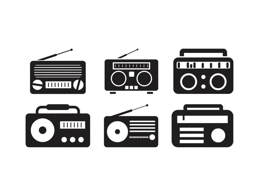 Retro Radio Bundle Embroidery Design, Vintage Radio Embroidery Design ...