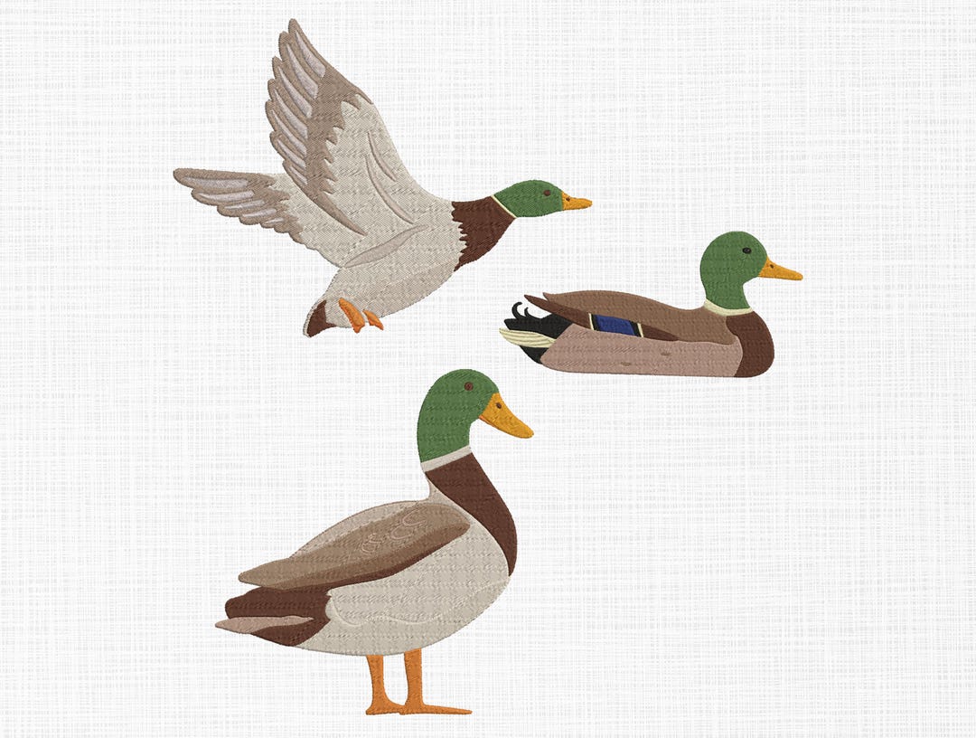 Ducks Embroidery Designs - Cute Ducks Design Files - Flying Duck ...