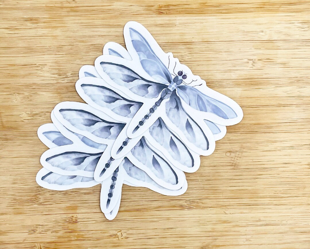 Powder Blue Watercolor Dragonfly Sticker - Etsy