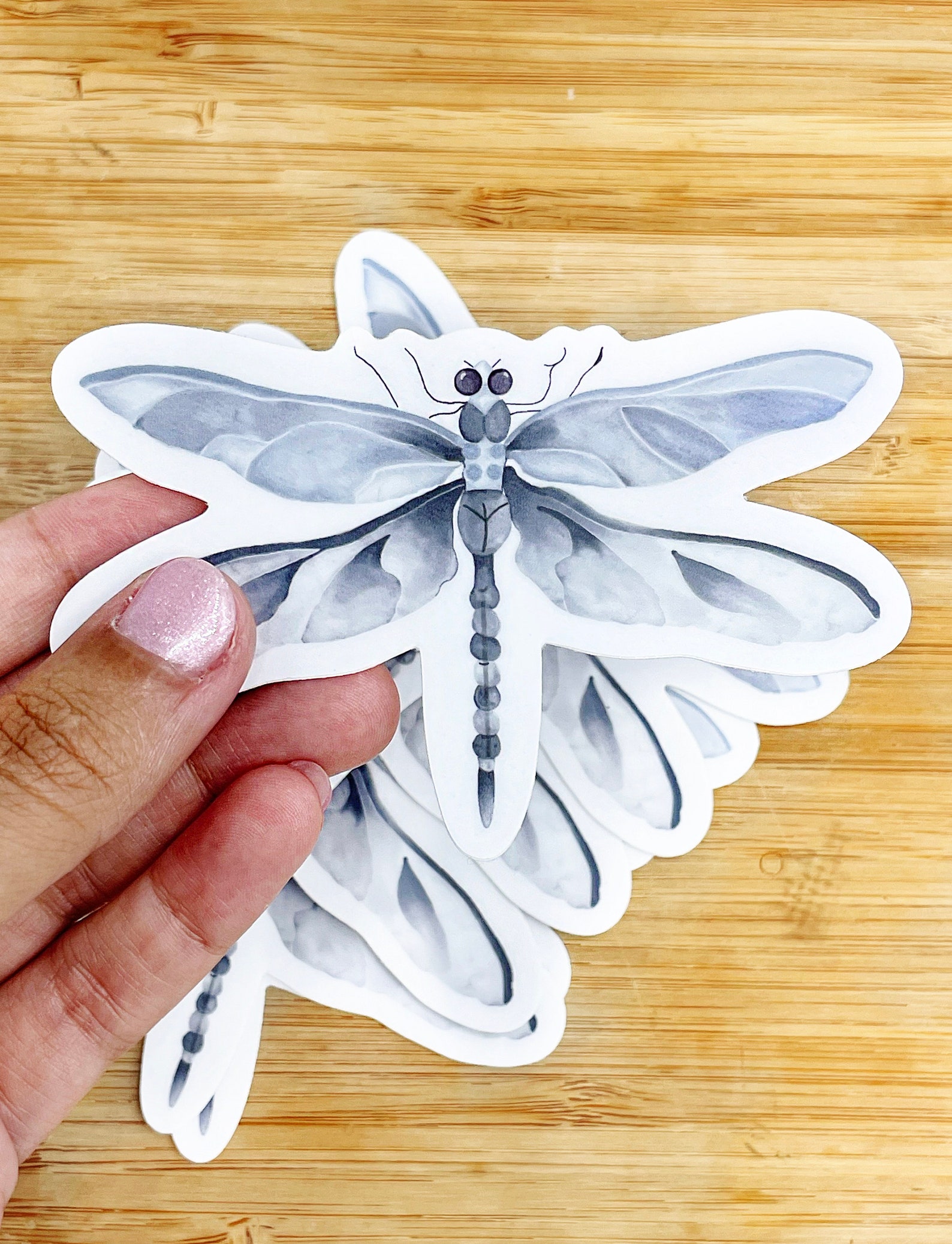 Powder Blue Watercolor Dragonfly Sticker - Etsy