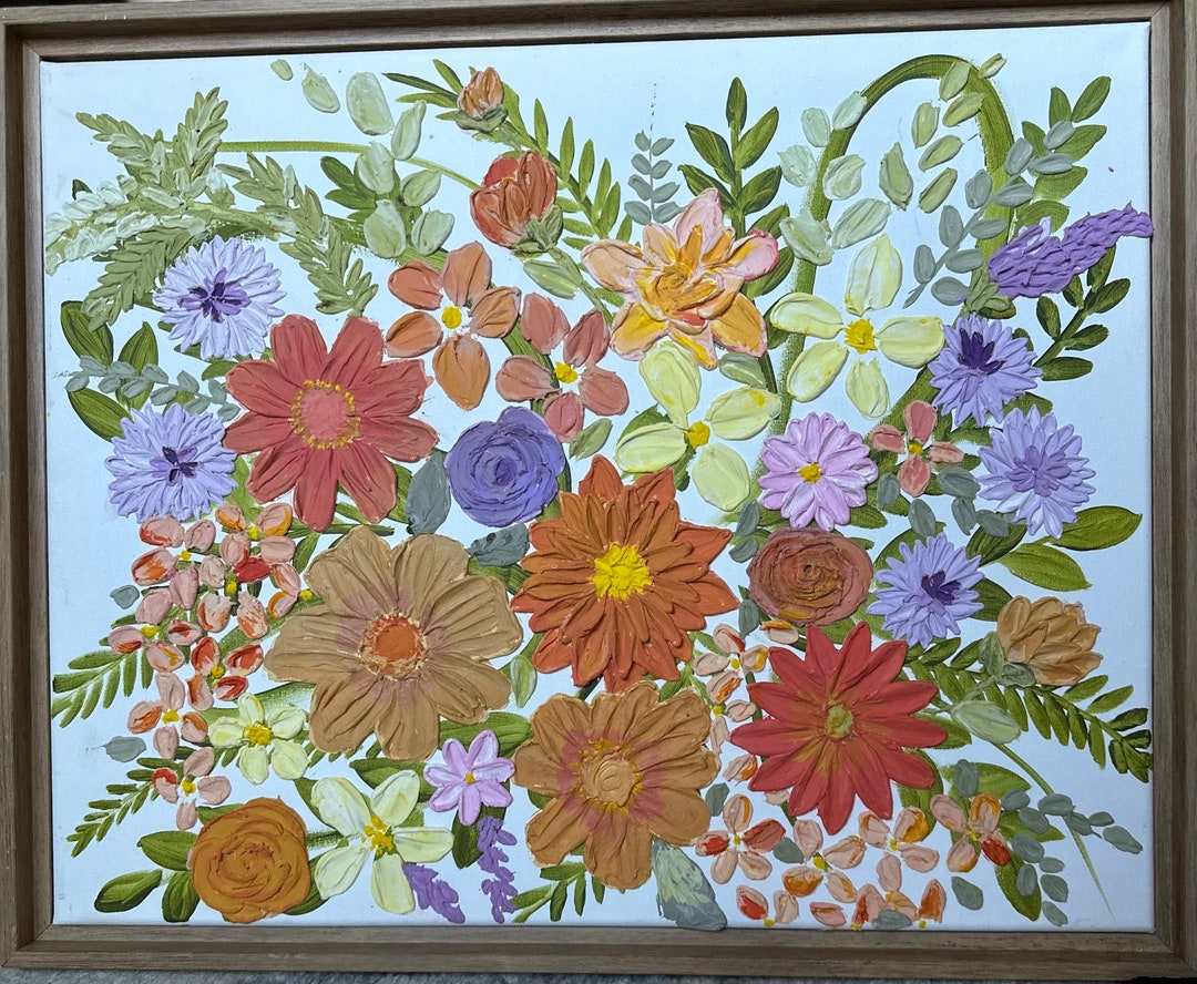 3D Flower Texture Wall Art / Minimalist Texture Painting/ Baby Nursery ...