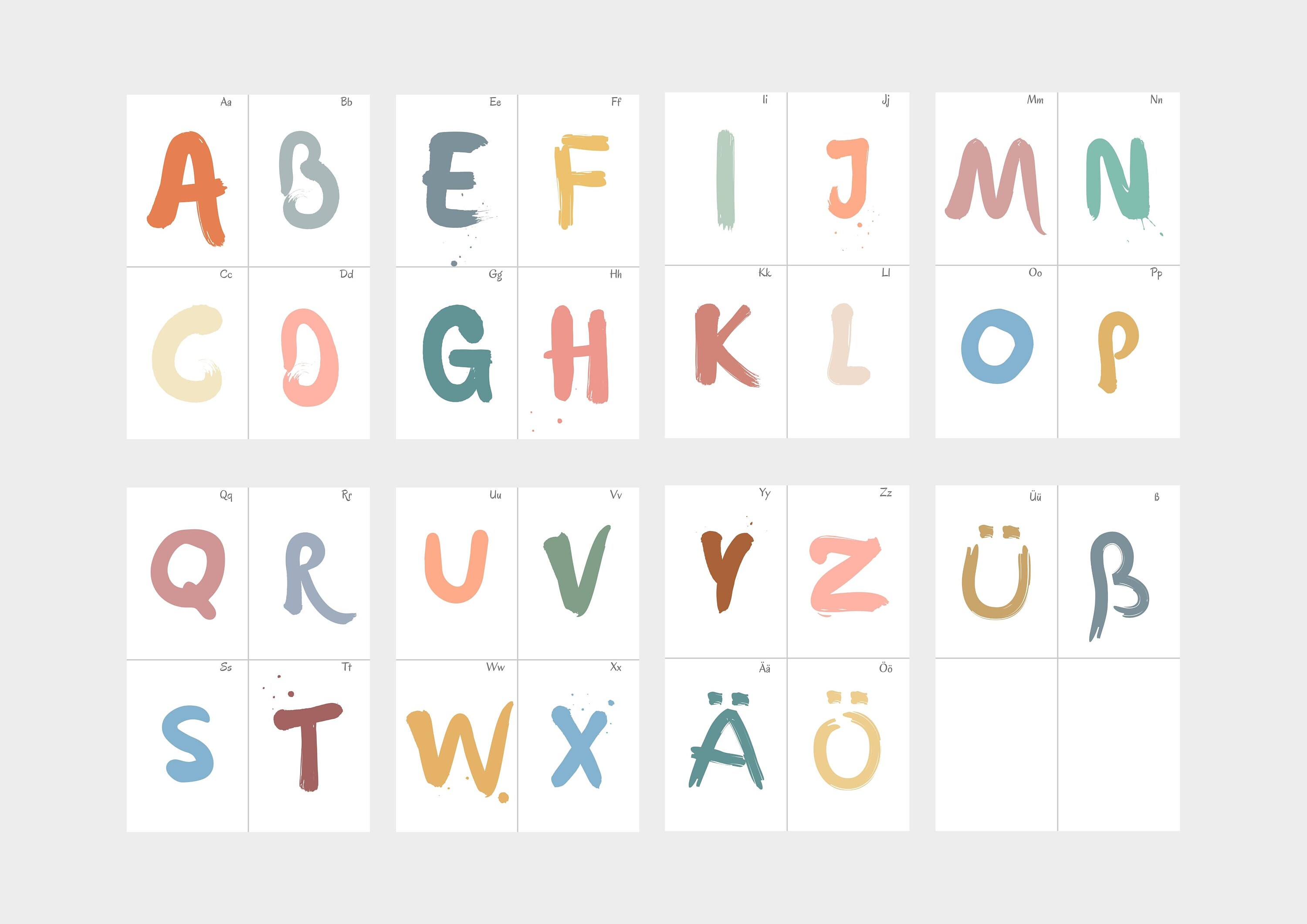 Alphabet Flashcards, Learn German ABC, ABC Flashcards, Kindergarten and ...