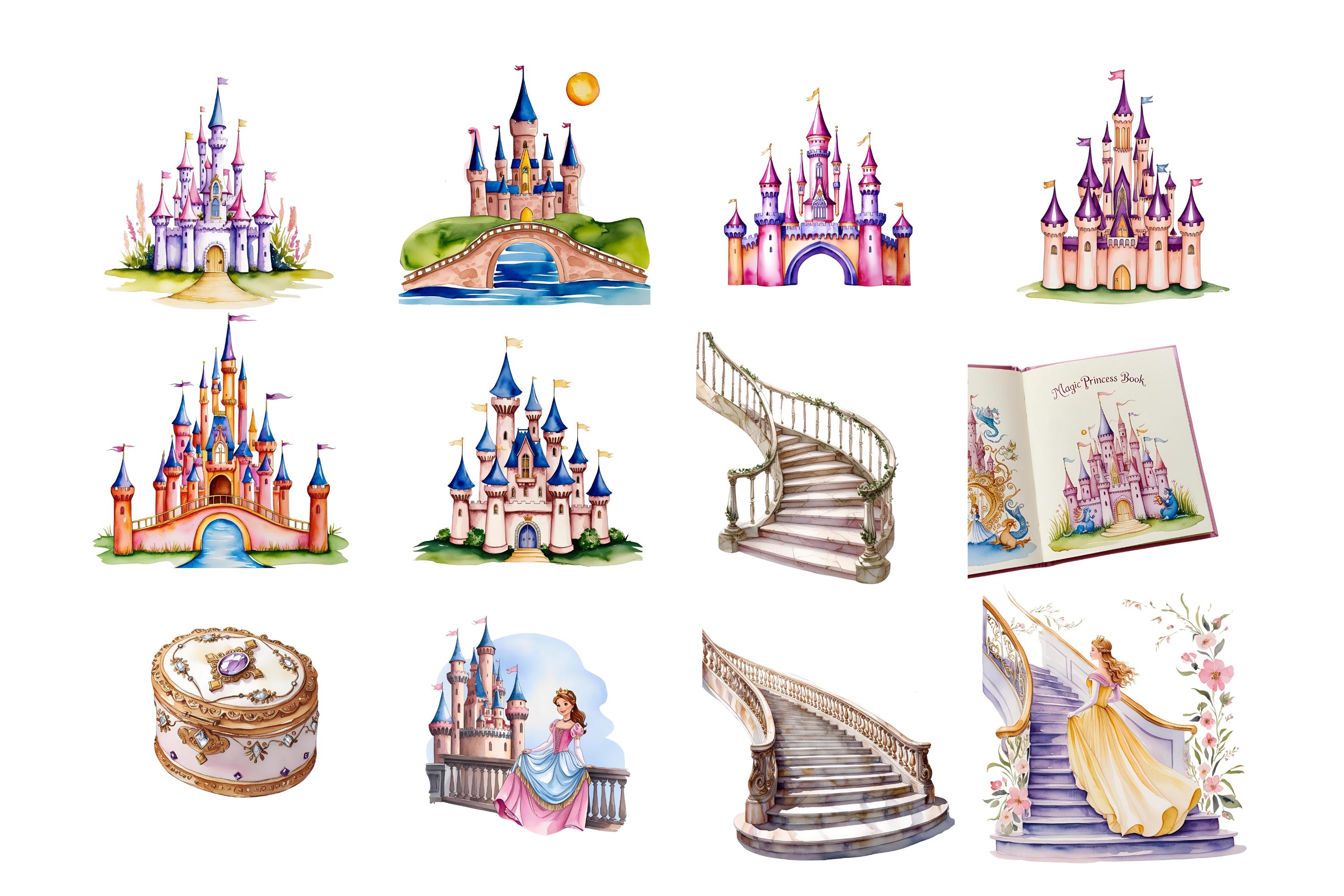 100 Princess Clip Art PNG Bundle - Watercolor Clipart, Elegant, Fairy ...