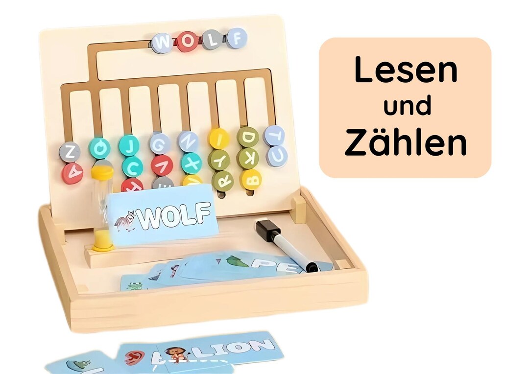 Montessori Wooden Learning Board ABC & Numbers – Learning to Read and ...