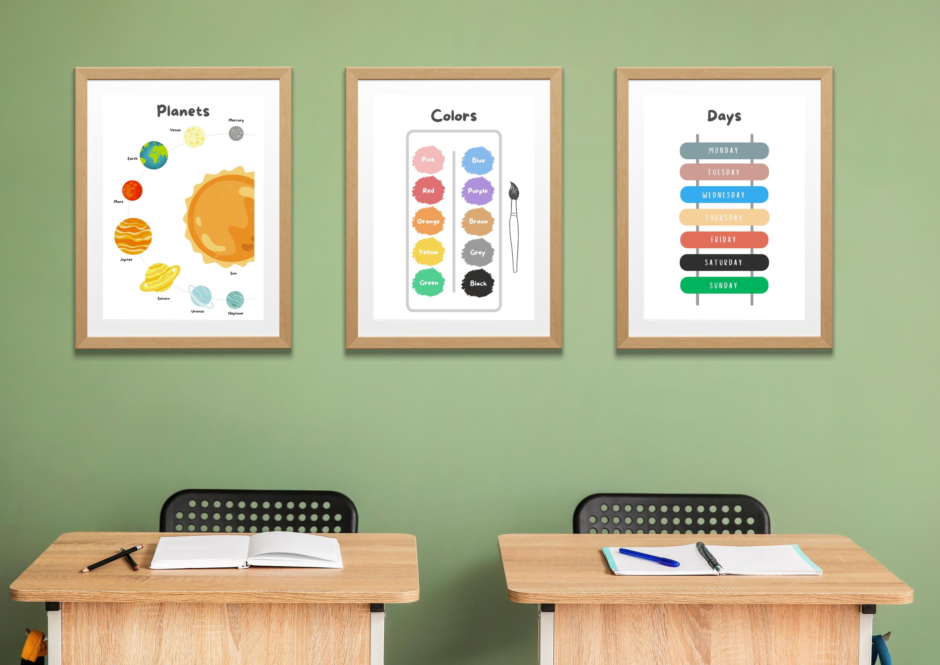 Learning Poster Set for Kids - Printable PDF | Montessori Posters ...