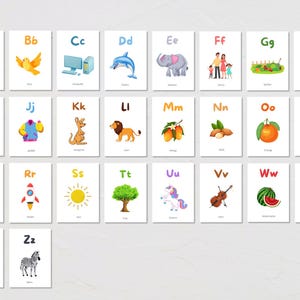 ABC Educational Cards PDF, A-Z Cards, Learn ABC, Alphabet Learning ...