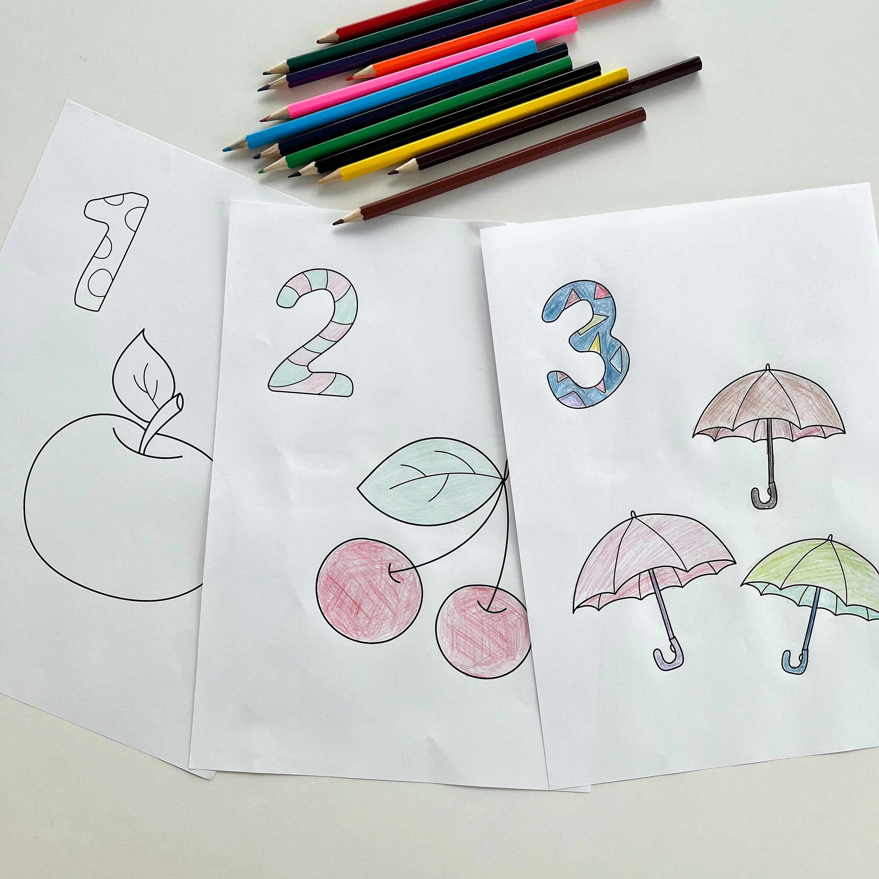 PDF Printable Coloring Pages by Number for Kids - Develop Fine Motor ...
