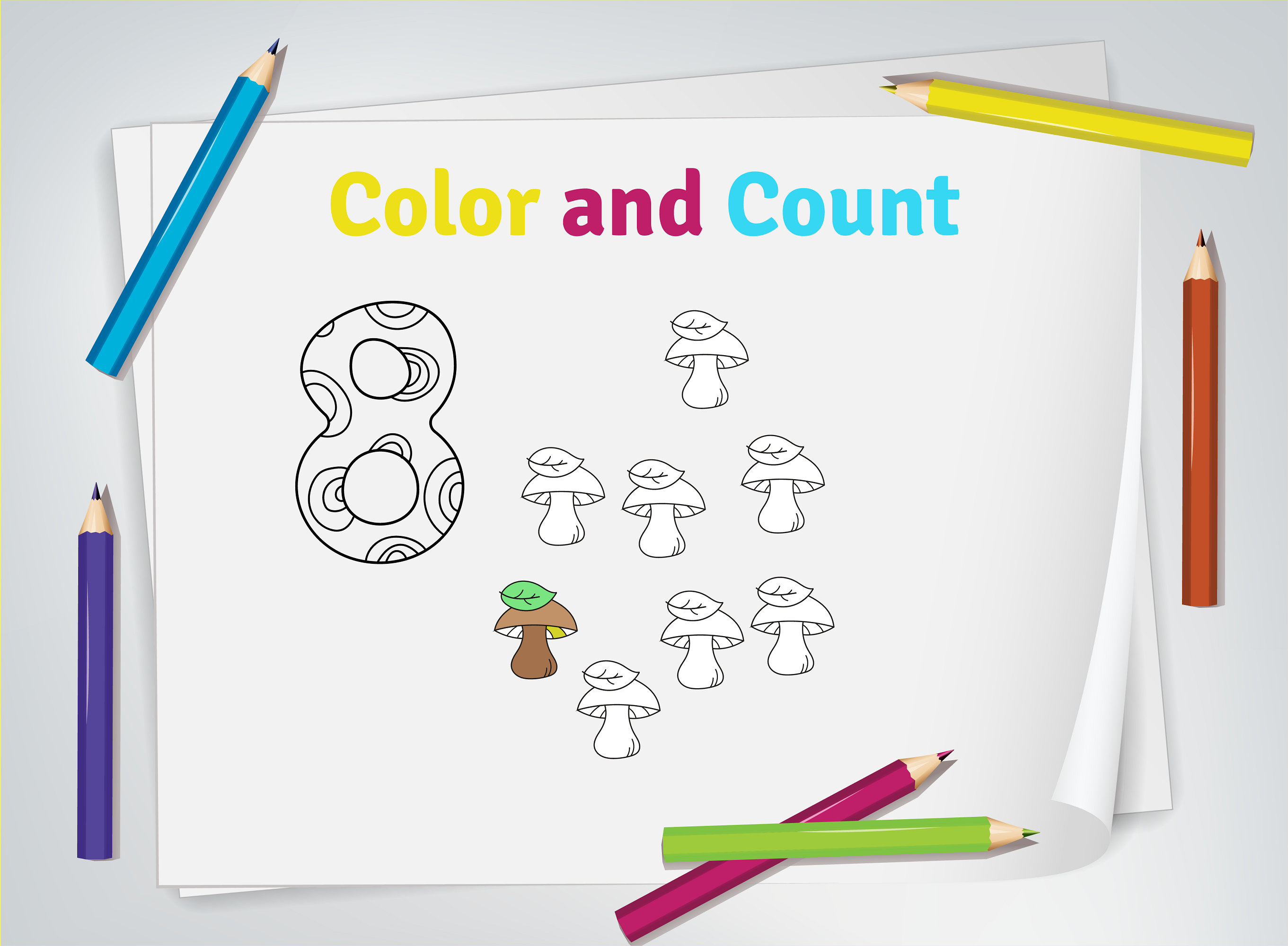 PDF Printable Coloring Pages by Number for Kids - Develop Fine Motor ...