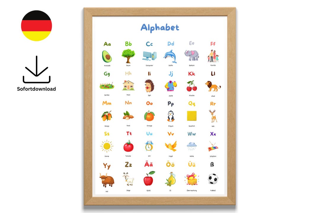 ABC Poster: German Alphabet Learning Poster for Children (A3, A4 ...