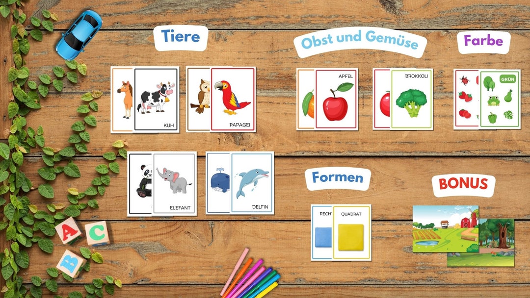Flashcards for Kids Animals Fruits Vegetables Shapes and - Etsy