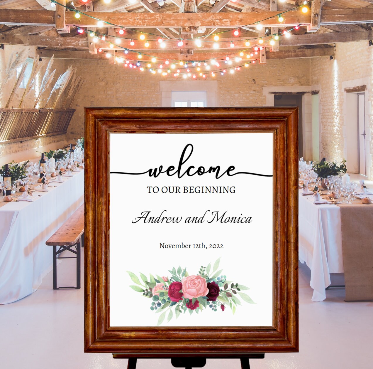 Welcome to Our Beginning Wedding Sign Template Welcome - Etsy