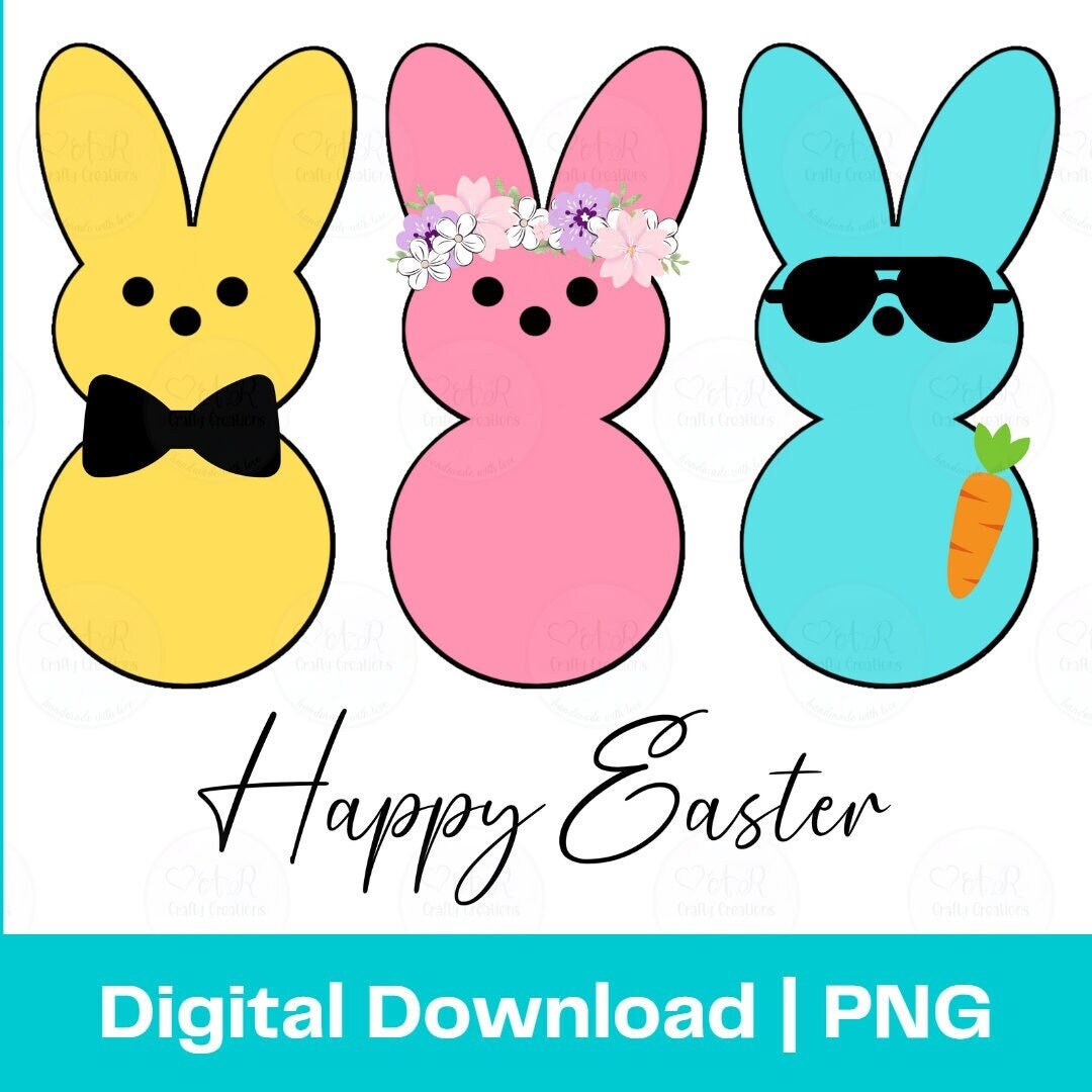 Peeps Happy Easter PNG, Easter Peeps Png, Sublimation Png, Digital ...