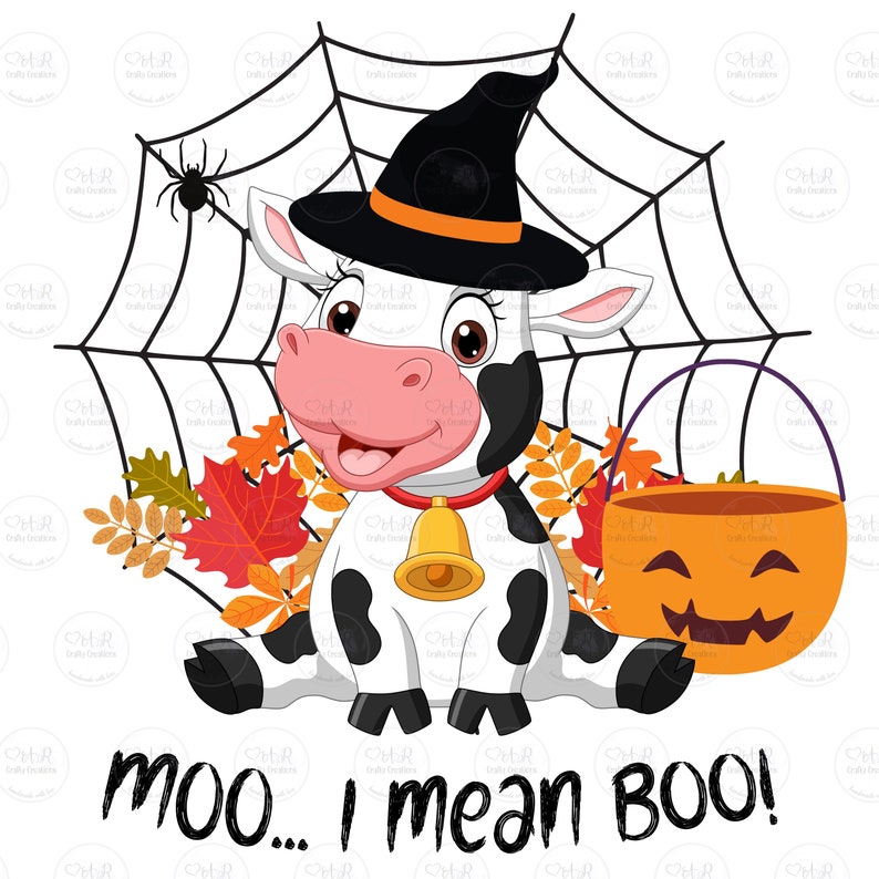 Halloween Cow Png, Cow Pintable Wall Art, Cute Halloween Cow, Fall Cow ...