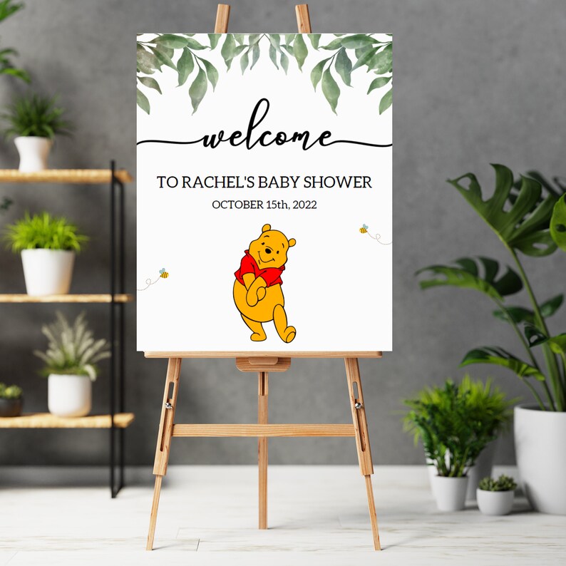 Winnie the Pooh Baby Shower Welcome Sign Template, Winnie the Pooh ...