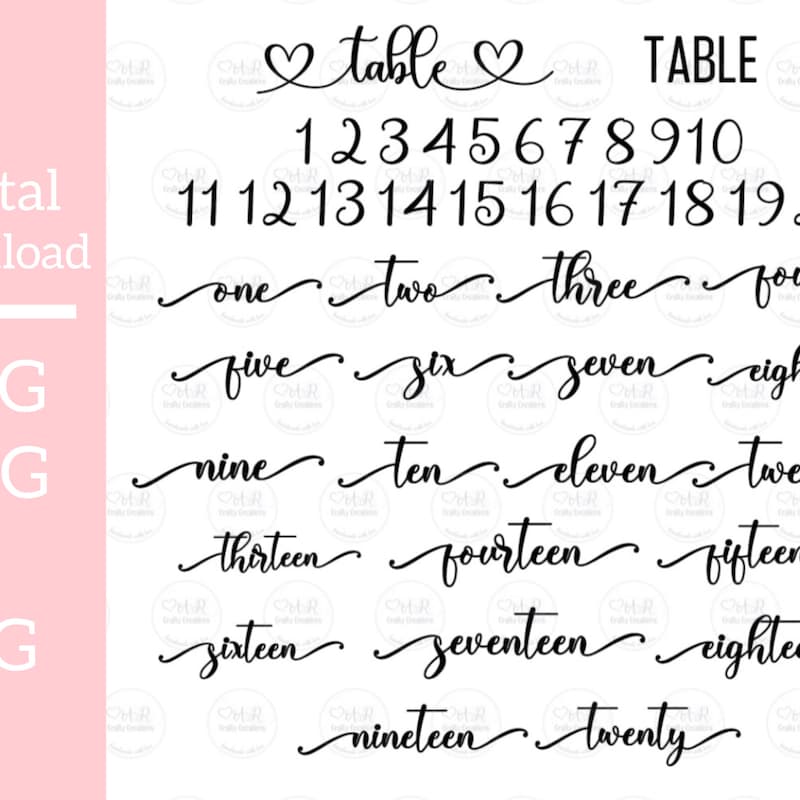 Table Numbers Svg - Etsy