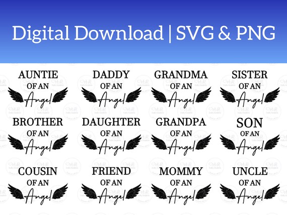 Family of an Angel SVG Bundle 12 Different Names Mommy of an - Etsy