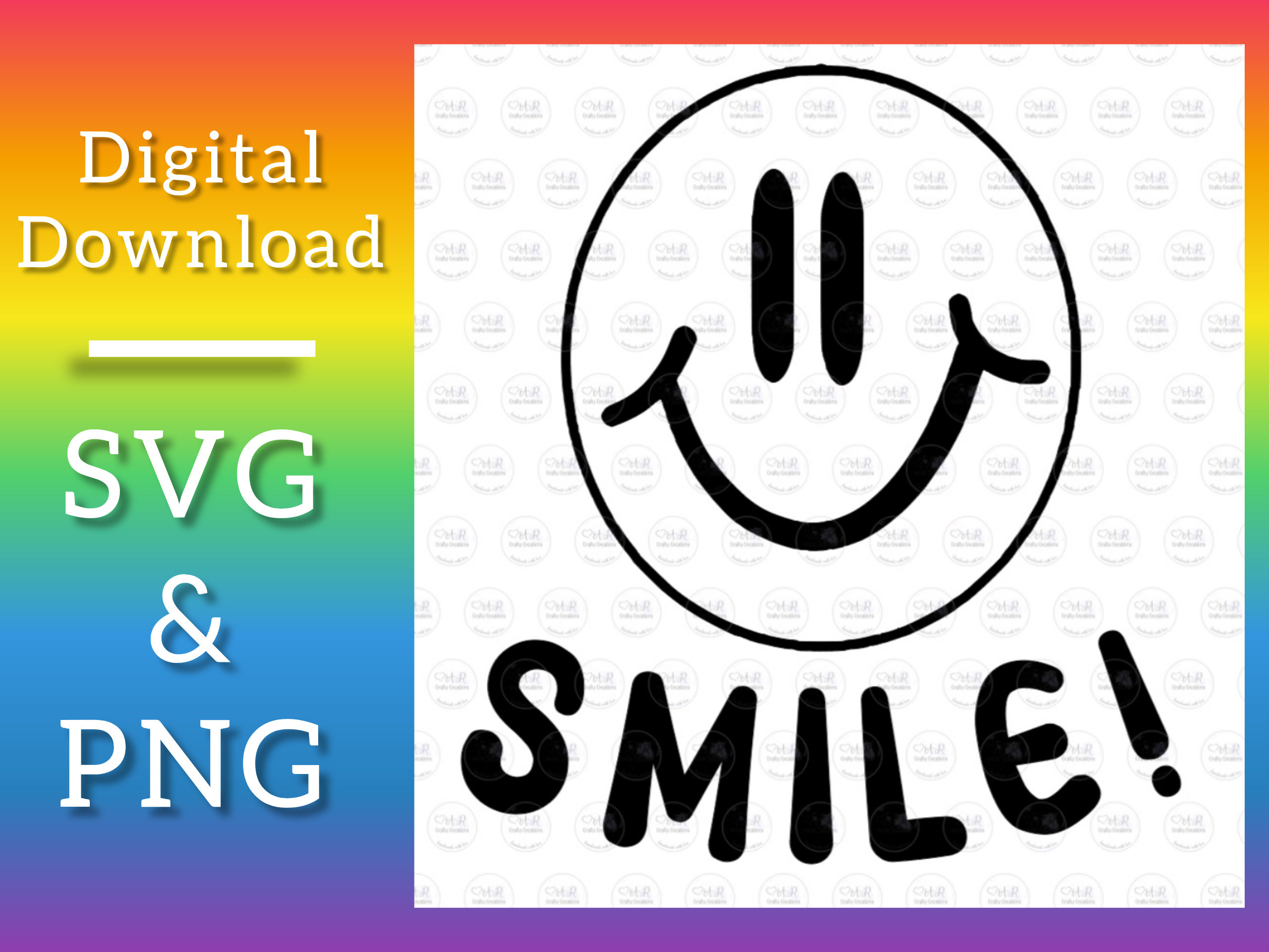 Smile SVG, Hand-drawn Smiley Face, Cut File, Free Commercial Physical ...