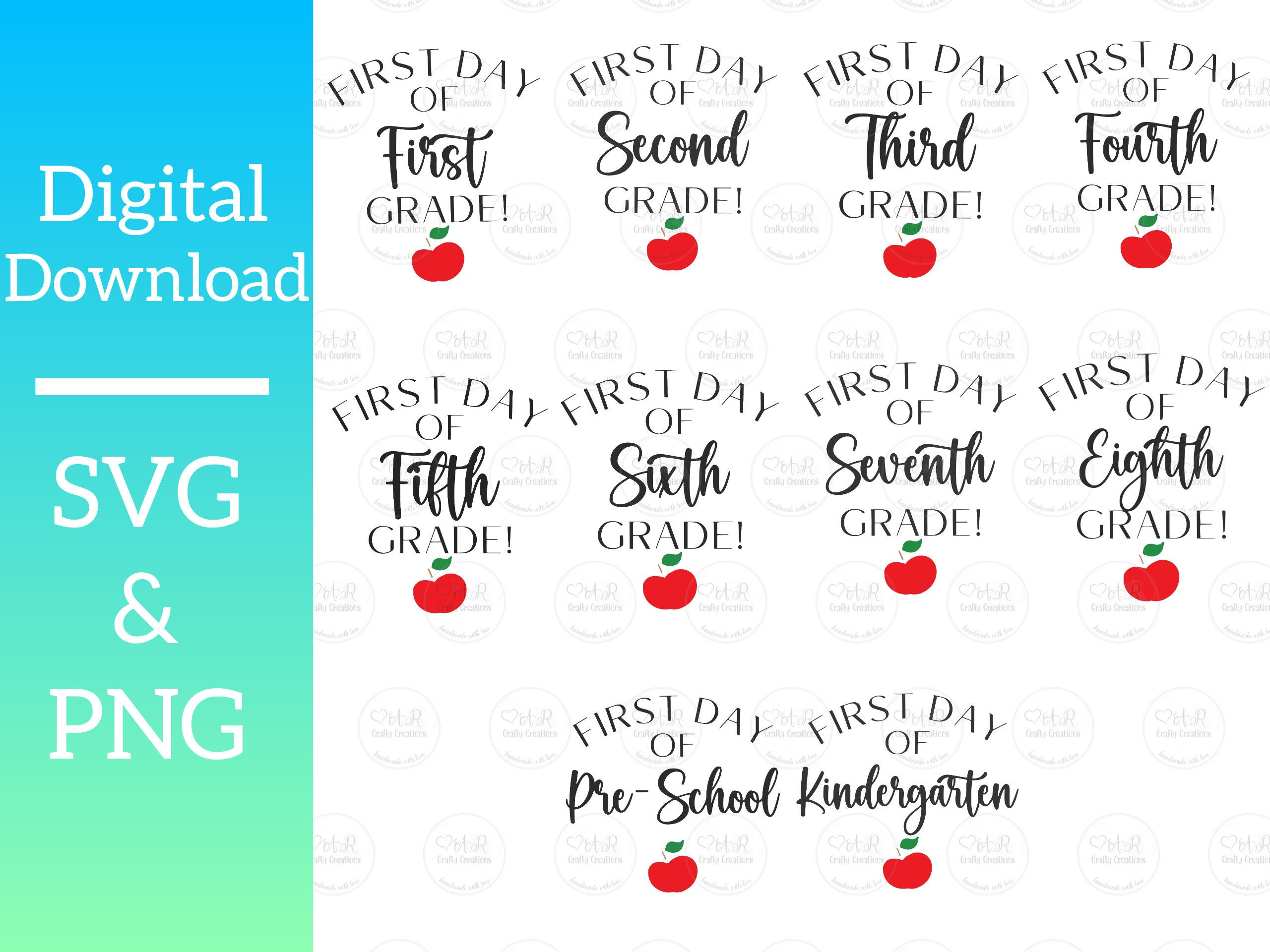 First Day of School SVG Bundle, 10 Designs, Free Commercial Physical ...