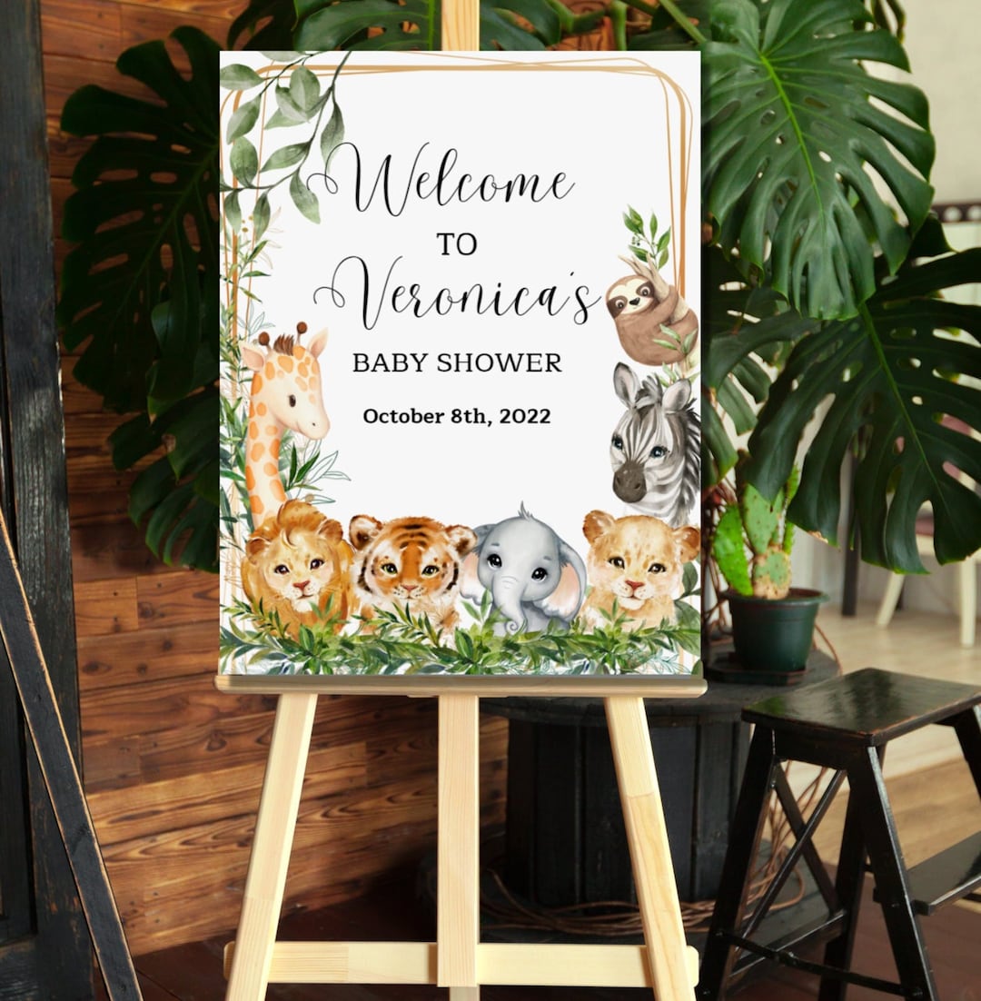 Safari Baby Shower Welcome Sign Template, Jungle Baby Shower Welcome ...