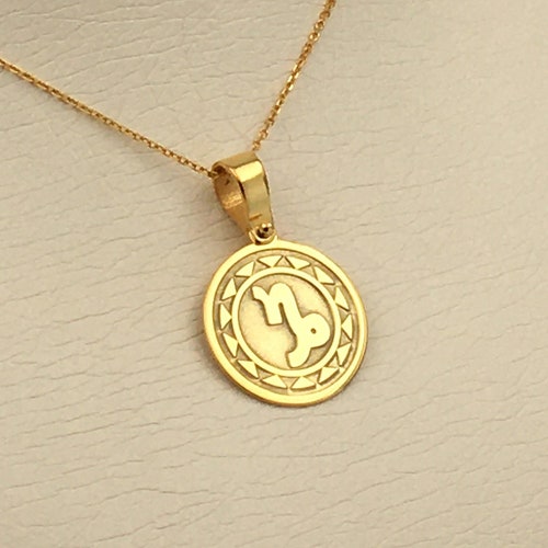Dainty 14k Solid Gold Capricorn Zodiac Necklace Capricorn - Etsy
