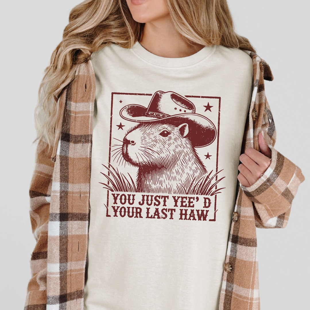 Camiseta unisex con el meme de capibara vaquero Comfort Colors ...