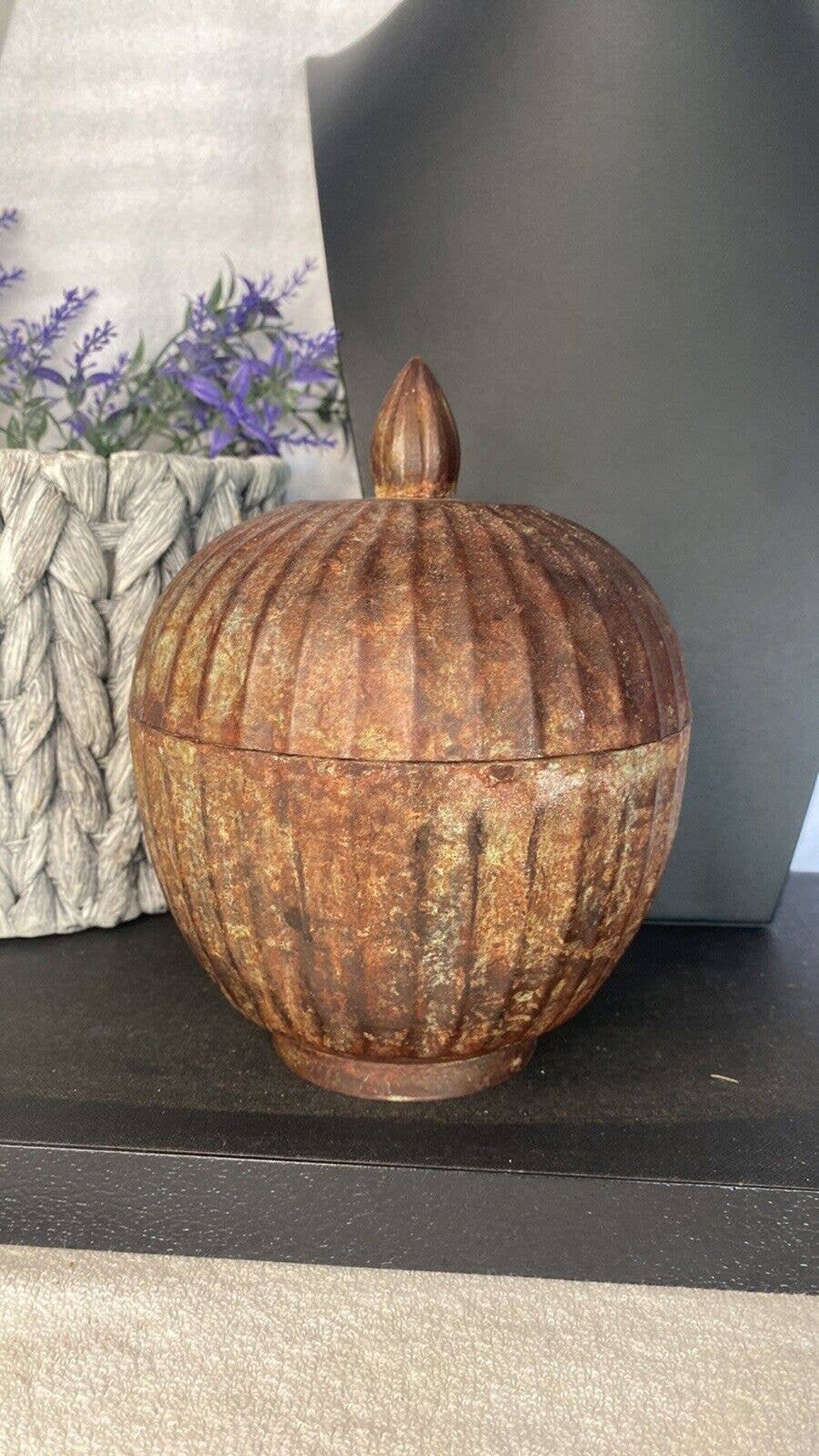Vintage Rustic Brass Melon Fluted Bowl With Cover Home Accents - Etsy