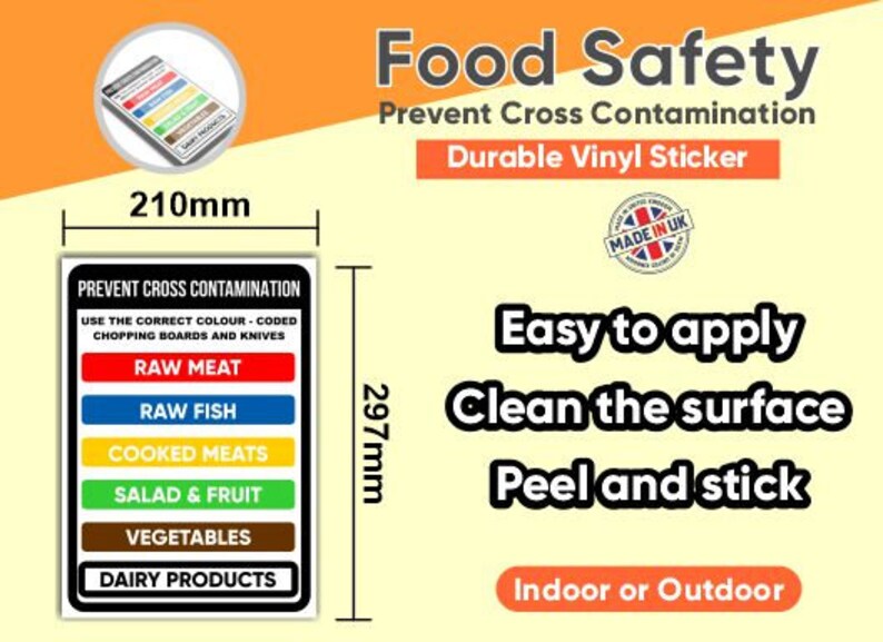 A4 Food Safety Checklist, Safety Temperatures, Prevent Cross ...