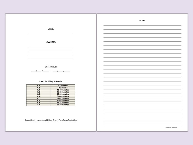Paralegal Timesheet Printable: Law Office Time Tracker (PDF ...