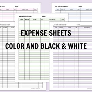 Paralegal Timesheet Printable: Law Office Time Tracker (PDF ...