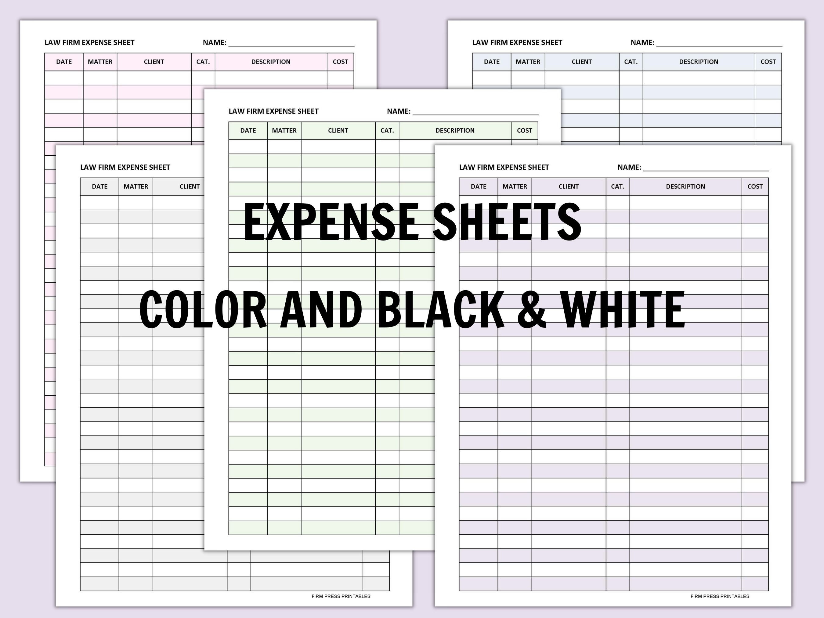 Paralegal Timesheet Printable: Law Office Time Tracker (PDF ...