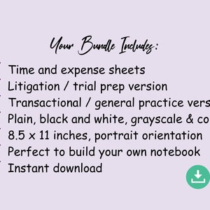 Paralegal Timesheet Printable: Law Office Time Tracker (PDF ...