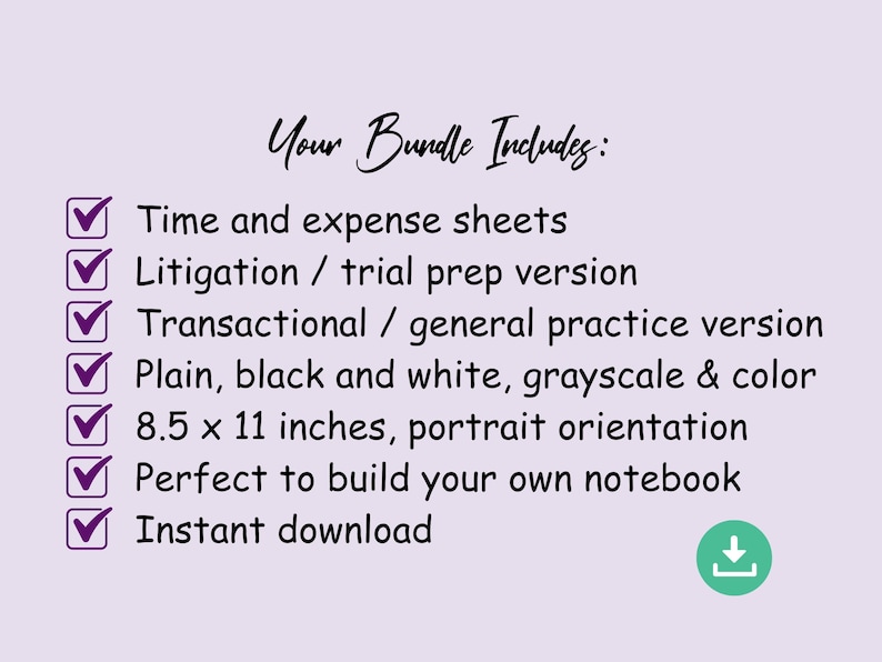 Paralegal Timesheet Printable: Law Office Time Tracker (PDF ...