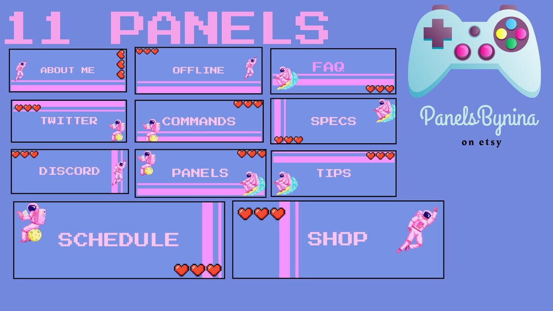 Pixelated Twitch Panels ! - Etsy