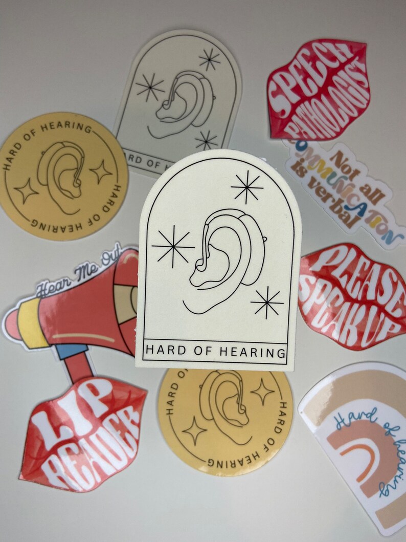 Minimalist Hard of Hearing Badge Sticker Audiology Hearing - Etsy