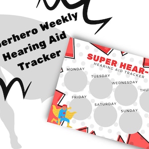 Superhero Hearing Aid Tracker: Pediatric Hearing Loss Chart (digital ...
